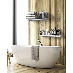 OlarHike Floating Shelves,White Wall Mounted Books/Cat/Storage/Fake Plant Shelves,Wall Shelves for Home Room Bedroom Decor,Shelf for Bathroom Living Room Kitchen,23inch