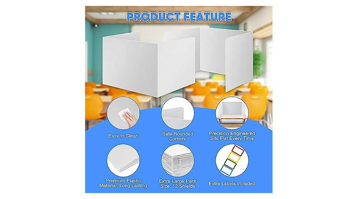 12 Pack Classroom Privacy Shields - Enhance Focus
