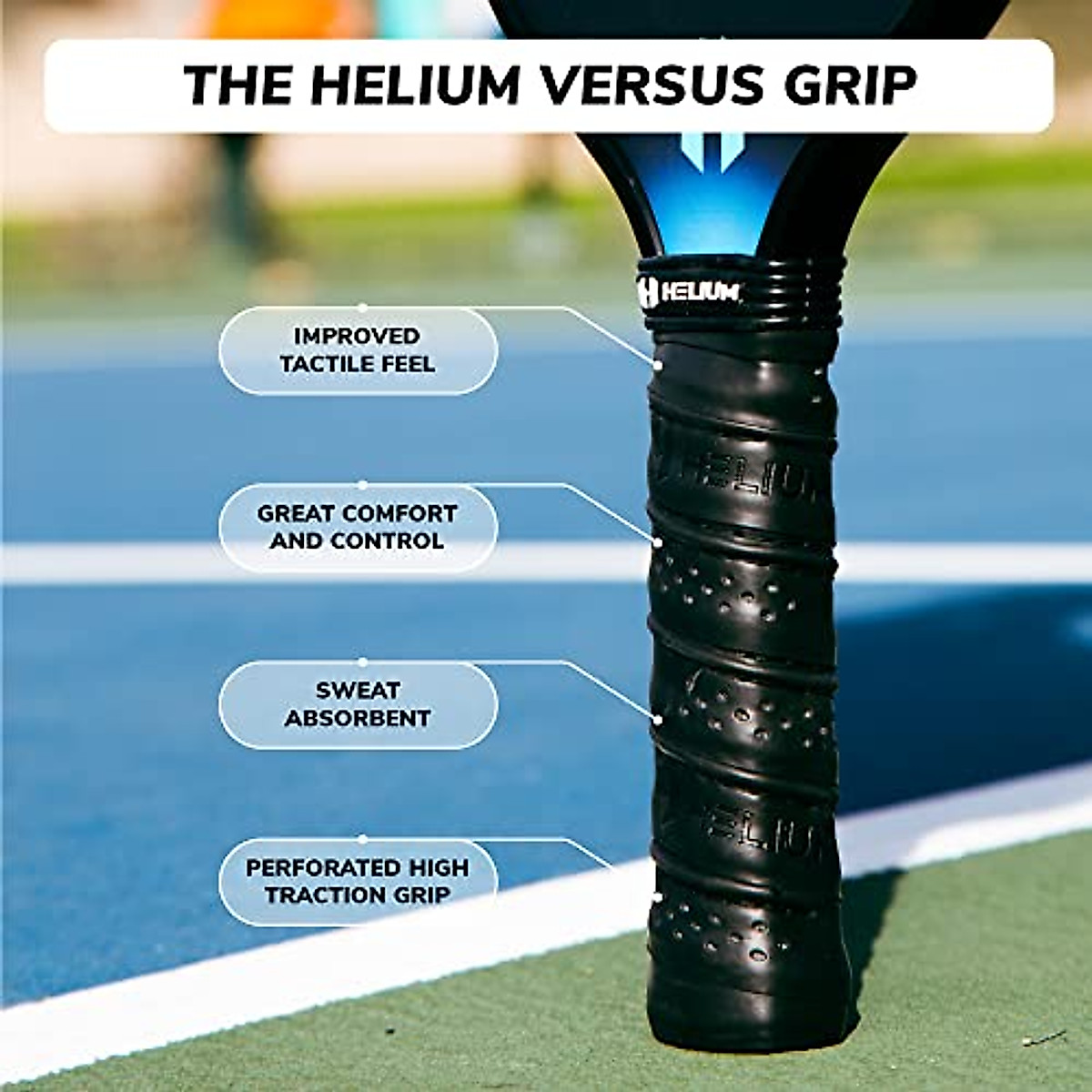 Helium Versus Pickleball Paddle Set of 2 - USAPA Certified - Graphite Fiberglass Surface, Lightweight Honeycomb Core - 2 Rackets, 4 Balls, 1 Sports Bag