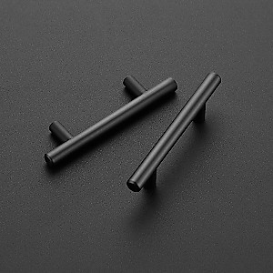 Ravinte 18 Pack | 5 inch Cabinet Pulls Matte Black Stainless Steel Kitchen Drawer Pulls Cabinet Handles 5 inchLength, 3 inch Hole Center