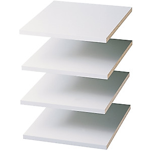 Easy Track 12" Shelves (4 Pack) Closet Storage, White