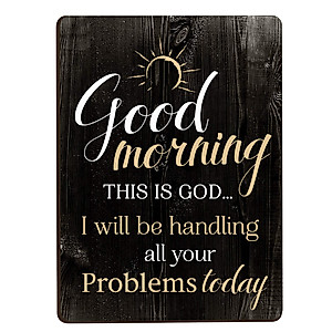 Good Morning This is God Distressed Wood Look 2.5 x 3.5 Inch Wood Lithograph Magnet