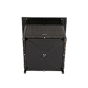 Ulax Furniture Patio Side Table Outdoor Wicker Umbrella Bistro End Table