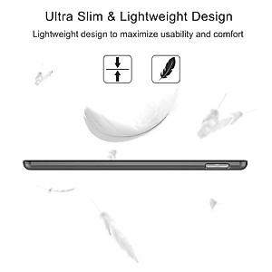 Soke Case for iPad 9th/8th/7th Generation 2021/2020/2019, [Slim Trifold Stand + Auto Wake/Sleep], Premium Protective Hard PC Back Cover for Apple iPad 10.2 Inch (Dark Grey)