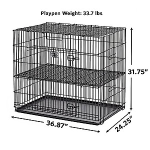 Midwest Homes Puppy Playpen Crate - 224-05 Grid & Pan Included