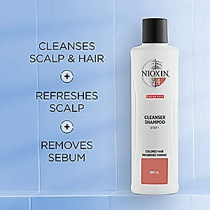 Nioxin System 4 Cleanser Shampoo, Color Treated Hair with Progressed Thinning, 33.8 Fl Oz (Pack of 1)
