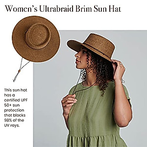 San Diego Hat Company Women's 4-inch Brim Ultrabriad Sun Hat with Adjustable Chin Cord, Brown, One Size