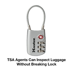 Master Lock 4688D Set Your Own Combination TSA Approved Luggage Lock, 1 Pack, Silver