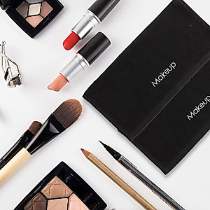 Makeup Remover Face Towels 6pack - 13" x 13" Black Turkish Cotton Washcloths with Makeup Headband - Super Soft Makeup Remover Cloths Perfect Holiday Gift