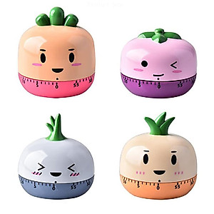 Hoshen Kitchen Food Cooking Mechanical Timer, Time Reminder, Manual Timer, Fruit and Vegetable Shape，Tomato