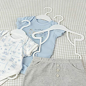 HANGERWORLD Pack of 15 White Plastic Frame Shop Display Hangers 10.2inch for Baby, Toddler and Children's Clothes Hanger