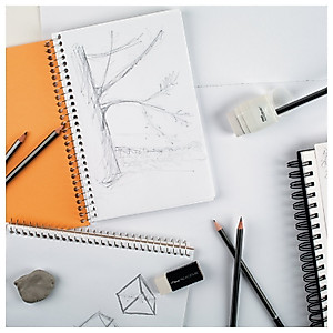 Derwent Academy Paper Sketch Journal, Wirebound, 70 Sheets, 9" x 6", Heavyweight (54966), White