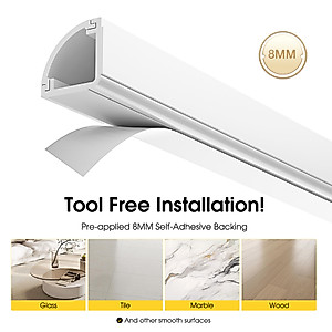 Delamu Corner Cable Concealer, Large Corner Cord Hider Wall Cable Hider, Paintable Wire Covers for Cords, Corner Cord Covers for Wires on Wall, Floor, Baseboard, Ceiling, 0.9in W 0.9in H 94.2in L