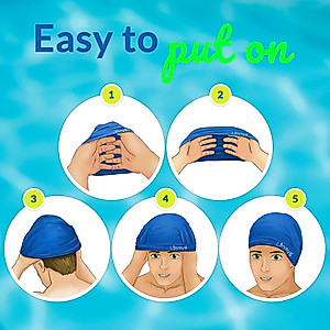 Limmys Men’s Women’s Unisex Swimming Cap - 100% Silicone Ladies Swim Caps - Premium Quality, Stretchable and Comfortable Swimming Hats - Available in Different Attractive Color (Navy Blue)