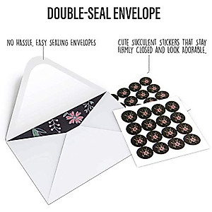 Chalkboard Floral Thank You Cards with Envelopes for Thank You Notes! Bulk Set of 48 Blank Gift Cards with Envelopes for Baby Shower Note Cards, Watercolor Wedding Thank You Cards and Bridal Shower Thankyou Card