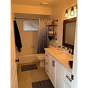 Lohfgf Industrial Pipe Shelf,2 Tiered Metal Towel Racks for Bathroom,24inch Industrial Pipe Floating Shelves Shelving,Rustic Wood Wall Mount Shelf with Towel Bar,Iron Towel Holder