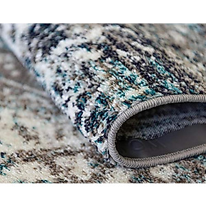 Rugs.com Arlington Collection Rug – 5 Ft Octagon Grey Medium-Pile Rug Perfect for Living Rooms, Kitchens, Entryways