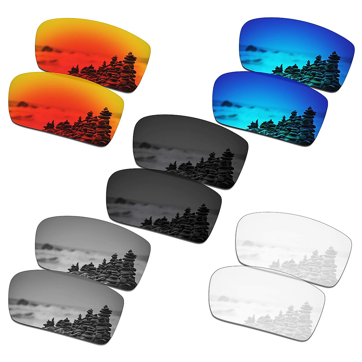 SmartVLT Set of 5 Men's Replacement Lenses for Oakley Crankshaft OO9239 Sunglass Combo Pack S01