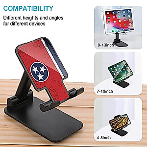Tennessee State Flag Foldable Desktop Cell Phone Holder Portable Adjustable Stand for Travel Desk Accessories