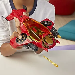 Spider-Man Marvel: Spider Escape Jet, with 3 Action Figures in 6-Inch Scale, Including Spider-Man and Marvel's Vulture, 4 Projectiles, Ages 4 and Up