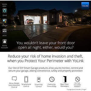 Smart Garage Door Kit with YoLink Hub - App Remotely Control Existing Garage Door Opener, YoLink 1/4 Mile World's Longest Range Garage Door Controller and Wireless Sensor Compatible with Alexa IFTTT