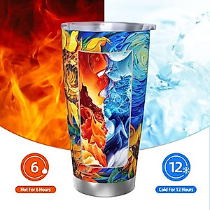 AYCZN Sky Sunflower 20 OZ Tumbler Stainless Steel Travel Coffee Mug, Starry Night Insulated Water Bottle with Lid Leakproof Thermal Cup