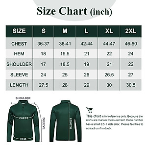 AULEEGAR Mens Long Sleeve Polo Shirts Casual with Collar XL Green