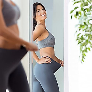 KEDLAN Mirror Jewelry Organizer, Wall/Door Mounted Jewelry Armoire with Full-Length Mirror,Hanging Jewelry Cabinet with LED Interior Lights, White