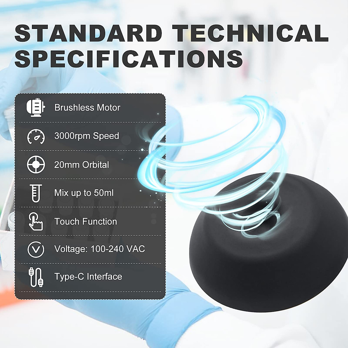 Miniature Paint Shaker - Lab Vortex Shakers Model Paint Mixer, Mini Lab Vortex Mixer, Touch Function, Tattoo Ink Shaker Orbital Mixer Nail Polish Mixer Test Tube Mixer