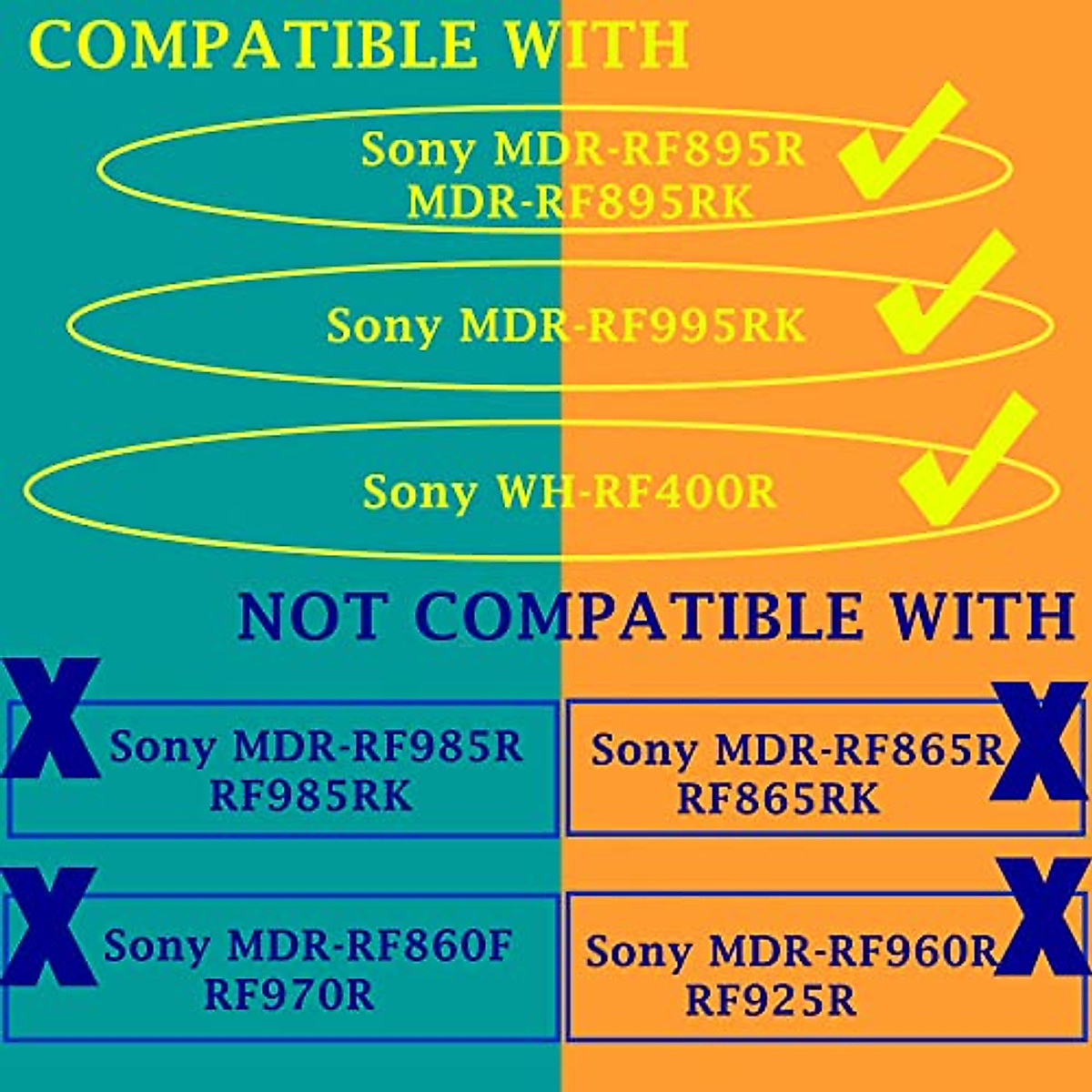 TaiZiChangQin Upgrade Ear Pads Ear Cushions Replacement Compatible with Sony MDR-RF895R MDR-RF895RK MDR-RF995RK WH-RF400R Headphone ( Black Velour Earpads )