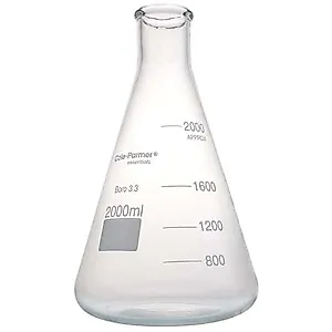Cole-Parmer Laboratory Grade Glass Erlenmeyer Flask, 2000 mL