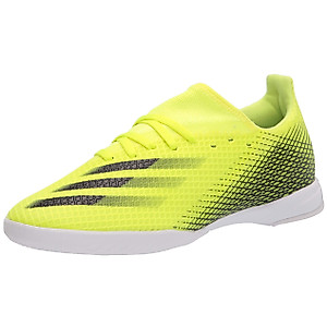 adidas Men's X GHOSTED.3 Soccer Shoe, Solar Yellow/Black/Team Royal Blue(Firm Ground), 8.5