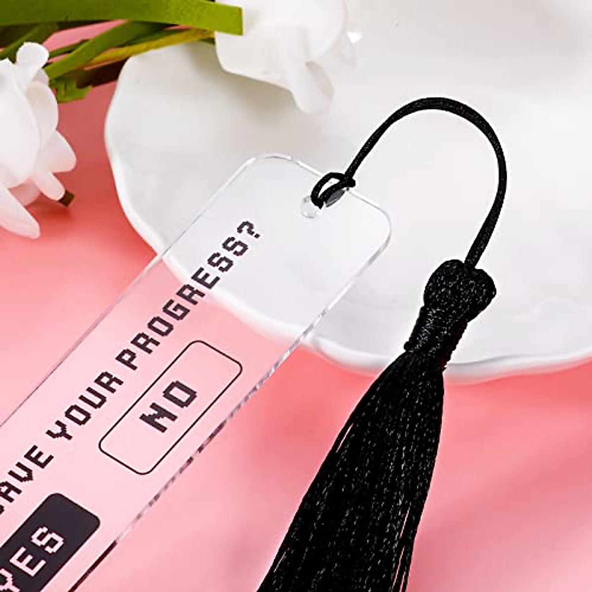 Anime Bookmark Acrylic Funny Bookmark for Final Fantasy Fans Teen Boys Girls Son Daughter Reading Gift for Booklover Christmas Birthday Gifts Would You Like to Save Your Progress Book Mark