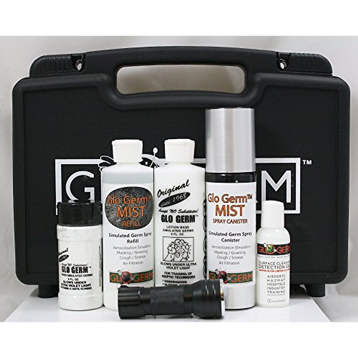 Glo Germ MIST Deluxe Simulated Germ Kit w/Gel & UV Flashlight