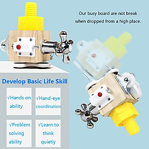 Fidget Toy Busy Cube for Kids,Montessori Toys for Toddlers, Wooden Sensory Toys Gifts for 3-8 Year Old Boys & Girls, Preschool Learning Activities Busy Board for Toddlers Educational Travel Toys