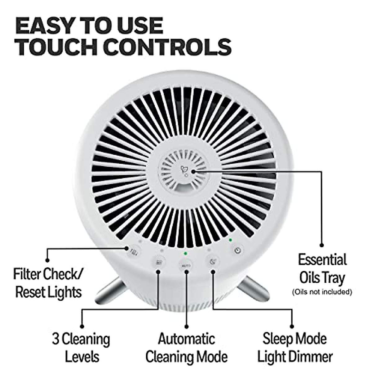 Honeywell Designer UltraQuiet Technology HEPA Air Purifier Tower, Medium-Large Room (190 sq ft) White – Features Intelligent Auto Mode - Wildfire, Smoke and Airborne Allergen Air Purifier, HPA830