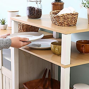 Fuji Boeki 99906 Multi Wagon, Kitchen Wagon, Width 23.5 inches (59.7 cm), Natural, White, Easy Assembly, Comes with Casters