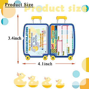 Waxvery Cruising Duck Tags - 35 Pack, Suitcase Shape Design, With Hole and Rubber Bands (Yellow)