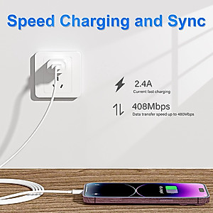 5pack 10 ft iPhone Charger Long Cord [Apple MFi Certified] 10ft Lightning to USB Charging Cable Fast High Speed Charger Cords for Apple iPhone 14/13/12/11 Pro Max/XS MAX/XR/XS/X 10 Foot White