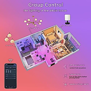 Smart Light Bulbs,Wi-Fi Led Bulbs RGBCW, LCompatible with Alexa and Google Assistant,6 Pack 7.5W 800LM, Color Changing Light Bulb, No Hub Required(2.4Ghz Only)
