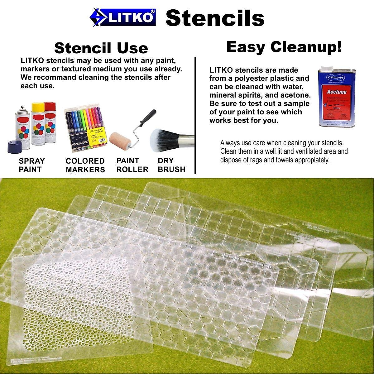 LITKO 1-inch Square Stencil, Square Dot Pattern
