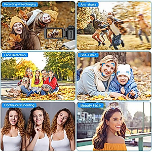 4K Video Camera Camcorder 48MP UHD WiFi IR Night Vision Vlogging Camera for YouTube 16X Digital Zoom Touch Screen Camera Recorder with Microphone, Handheld Stabilizer, Lens Hood, Remote,2 Batteries