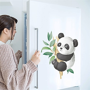 Panda and Tree Branch Wall Decals,Peel and Stick Animal Wall Stickers for Kids Children Bedroom Nursery Home Decor(15.3x18.9)