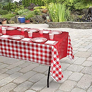 Picnic Themed 9" Disposable Round Paper Plates (50 Pack) Picnic Party Supplies Gingham Paper Plates Ideal for Parties, Family Dinner and Picnic Parties