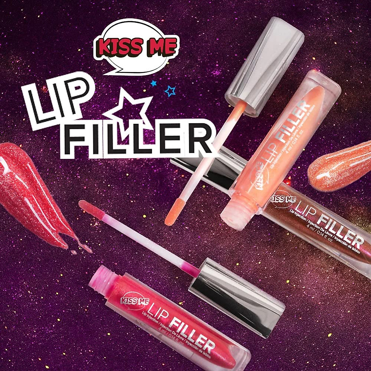 Sistar KISS ME Lip Filler Plumping Lip Gloss Hydrating High Shine Ultra Glitter Shimmering 2.5 mL / 0.09 fl. oz. (Iceland)