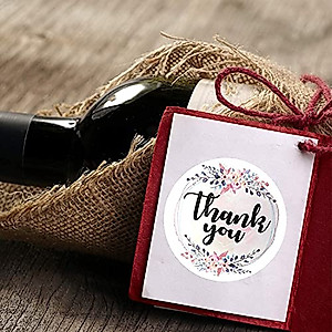 Sticker roll, Business Sticker, Bubble Envelope and Gift Bag Packaging Label, 3 Different Flower Patterns. 500 Sheets per roll, 1.5 inches in diamete。 (Black)