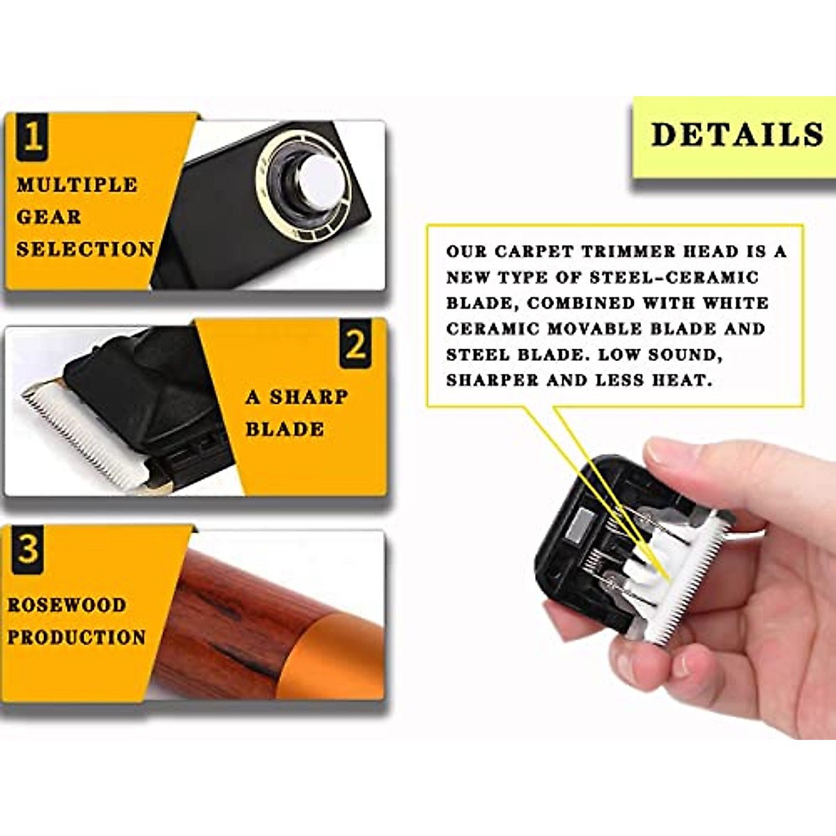 Carpet Trimmer with Shearing Guide, Electric Speed Adjustable Rug Tufting Carver Clippers, Electric Rug Shears Carpet Carving Tool for Handmade Rug Clean and Tufted Rug(with Stand Base and 2 Blades)