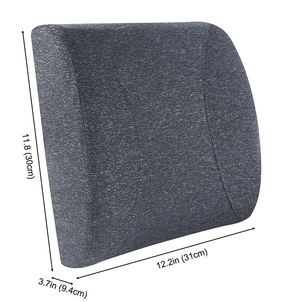 Big Hippo Heated Lumbar Support Pillow for Car, Memory Foam Back Support Cushion for Lower Back Pain Relief - Perfect for Car, Home, Office, Winter Use