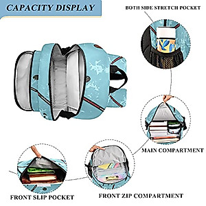 Glaphy Hockey Balls School Backpack Lightweight Laptop Backpack Student Travel Daypack with Reflective Stripes