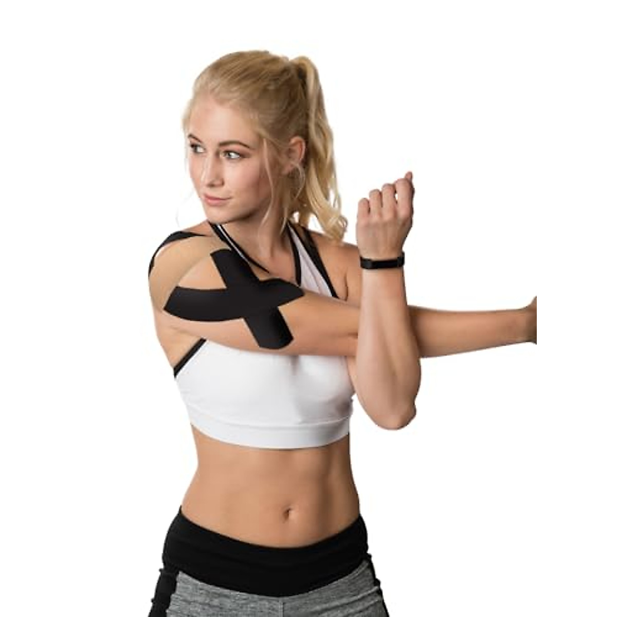 RockTape Original 2-Inch Water-Resistant Kinesiology Tape, 20 Pre-Cut Strips, Beige